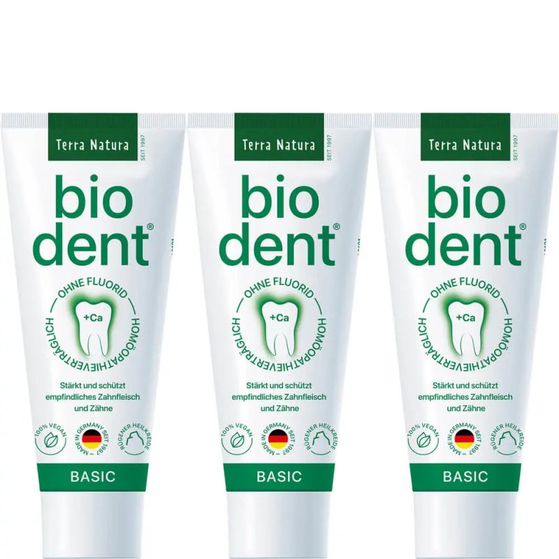 Terra Natura Fluoride-Free Toothpaste Biodent Basics | 3x75ml - Your